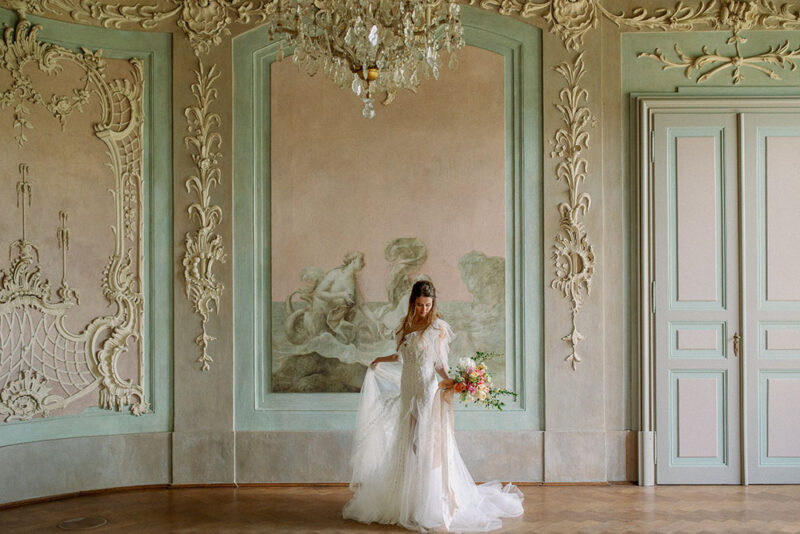 Rococo Wedding Inspiration With a Flutter Sleeve Gown ⋆ Ruffled