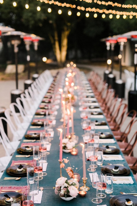 Modern Color-Blocked Dinner Party with an Unexpected Palette ⋆ Ruffled